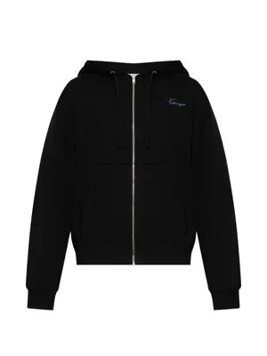 Kenzo Zip-up Hoodie With Embroidered Logo - Multicolor