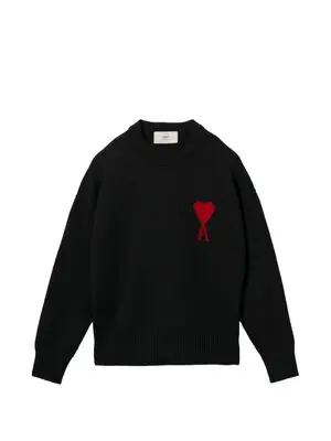 AMI Paris De Coeur Wool Crewneck Sweater - Multicolor