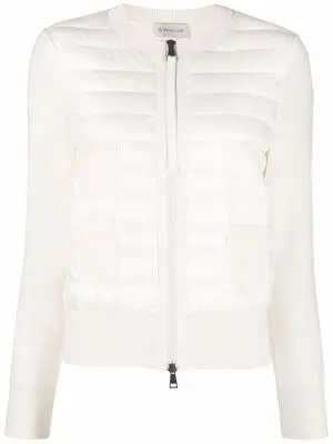 Moncler Wool And Nylon Padded Cardigan - Multicolor