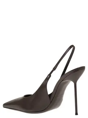 Paris Texas Lidia Slingback 105 Patent Leather Pumps - Brown