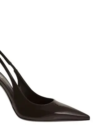 Paris Texas Lidia Slingback 105 Patent Leather Pumps - Brown