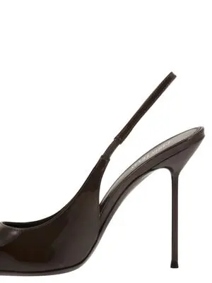 Paris Texas Lidia Slingback 105 Patent Leather Pumps - Brown