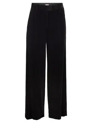 Brunello Cucinelli Wide-leg Corduroy Trousers - Black