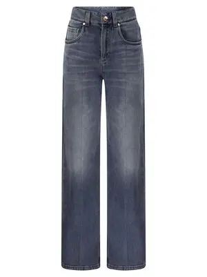 Brunello Cucinelli Wide-leg Stretch Denim Jeans - Multicolor