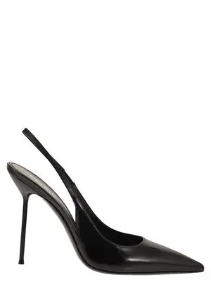 Paris Texas Lidia Slingback 105 Patent Leather Slingback Pumps - Black