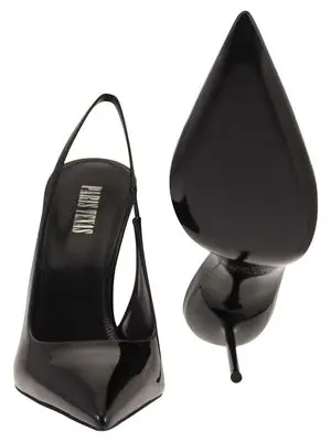 Paris Texas Lidia Slingback 105 Patent Leather Pumps - Black