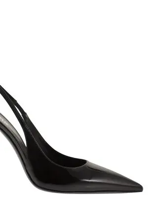 Paris Texas Lidia Slingback 105 Patent Leather Pumps - Black