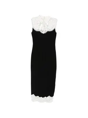SELF-PORTRAIT Lace Trimmed Collared Dress - Multicolor
