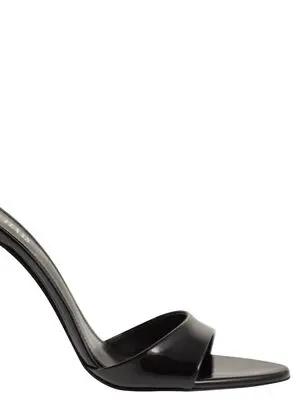 Paris Texas Lidia Mule 105 Patent Leather Open Toe Stiletto Heel Sandals - Black