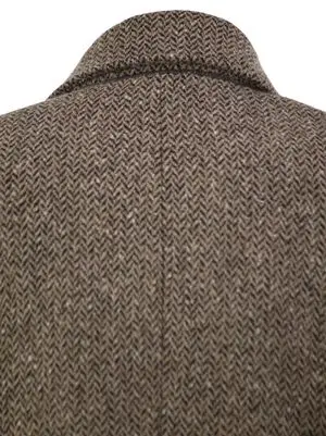 Brunello Cucinelli Double-breasted Herringbone Blazer With Subtle Shimmer