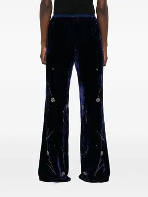 FORTE_FORTE Embroidered Velvet Trousers - Multicolor