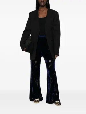 FORTE_FORTE Embroidered Velvet Trousers - Multicolor