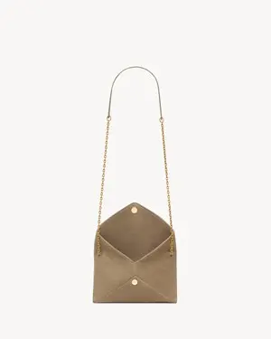 Saint Laurent Cassandre Small Chain Pouch In Suede