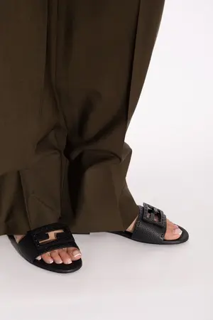 Fendi Baguette Leather Slides