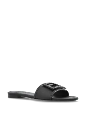 Fendi Baguette Leather Slides