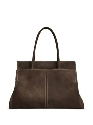 TOD'S Suede Tote Bag With Monogram Detail - Multicolor