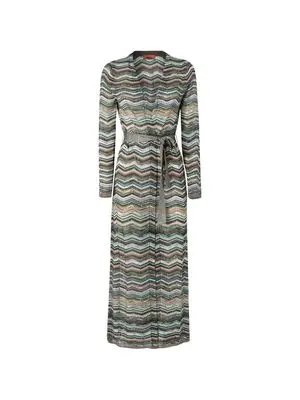 Missoni Zig Zag Sequin Embellished Longline Cardigan - Multicolor