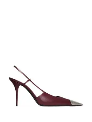 Saint Laurent SAINT LAURENT Slingback Pumps With Metal Cap Toe Multicolor
