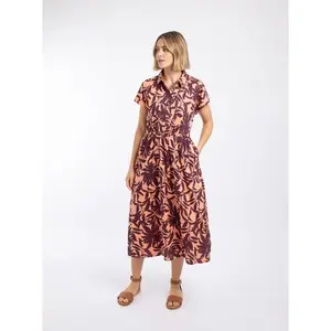 WEIRD FISH Artemis Printed Jersey Midi Dress - Sunset