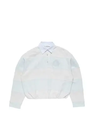 Acne Studios Striped Cotton Fleece Sweatshirt With Polo Collar - Multicolor