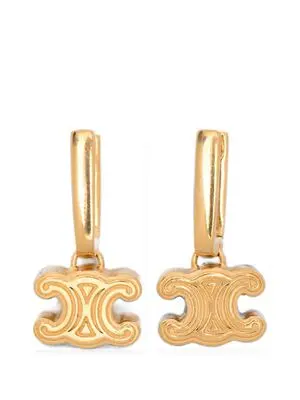 Celine Triomphe Logo Hoop Earrings - Multicolor