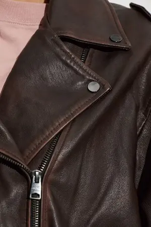 ALLSAINTS Samina Oversized Leather Biker Jacket