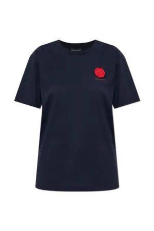 Emporio Armani T-shirt With Appliqu - Navy Blue
