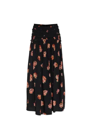 ALLSAINTS Lauren Floral Print Maxi Skirt - Black