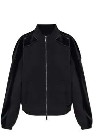 Emporio Armani Velvet Trim Track Jacket - Black