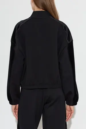 Emporio Armani Zip-up Sweatshirt With Velvet Side Stripes