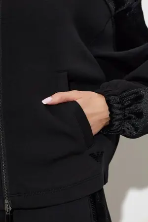 Emporio Armani Zip-up Sweatshirt With Velvet Side Stripes