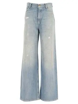 GOLDEN GOOSE Boyfriend Fit Jeans With Embroidered Logo - Blue
