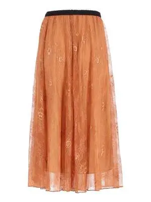 FORTE_FORTE Lace Midi Skirt - Yellow