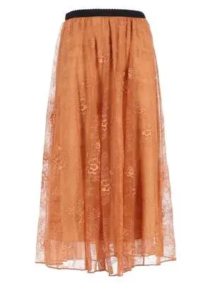 FORTE_FORTE Lace Midi Skirt - Yellow