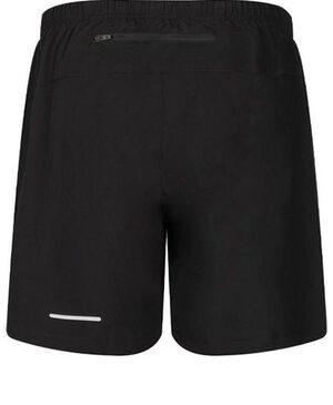 Asics Logo Back Zip Pocket Shorts - Black/silver