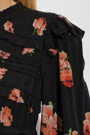 ALLSAINTS Lauren' Floral Print Ruffled Viscose Shirt