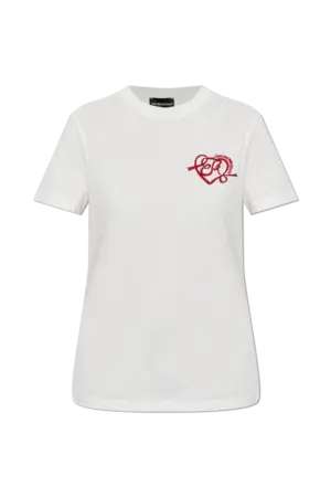 Emporio Armani Embroidered Heart T-shirt - White