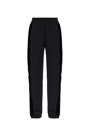 Emporio Armani Velvet-trimmed Side Stripe Track Pants - Black