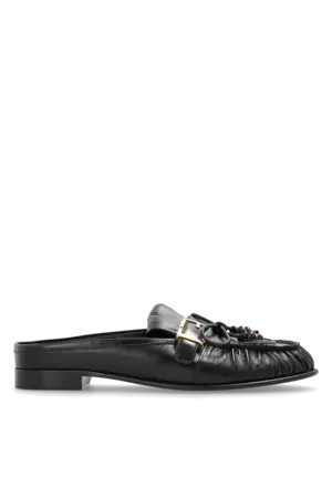 Fendi Leather Loafers-style Mules - Black