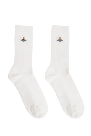 VIVIENNE WESTWOOD Ribbed Socks With Embroidered Logo