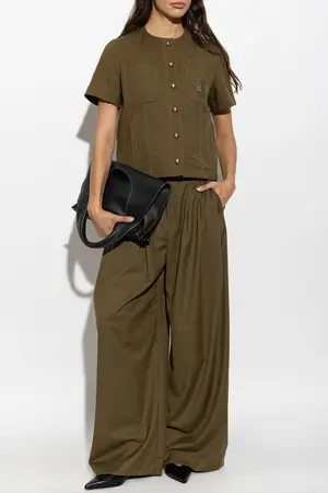 Max Mara Zanzara' Cotton Blend Jacket With Monogram Detail