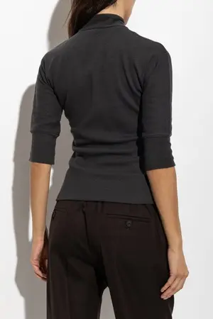 LEMAIRE Ribbed Knit Top With Decorative Tie