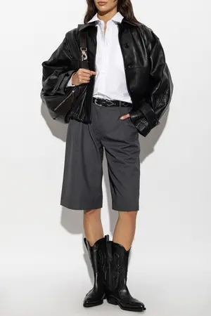 AMI Paris Cropped Oversize Cotton Shirt