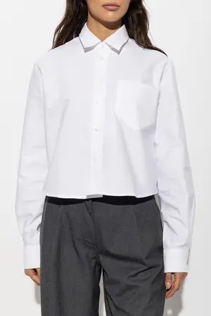 AMI Paris Cropped Oversize Cotton Shirt