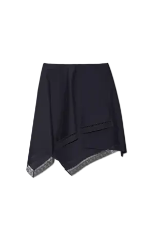 JW Anderson Asymmetrical Lace Insert Skirt - Navy Blue