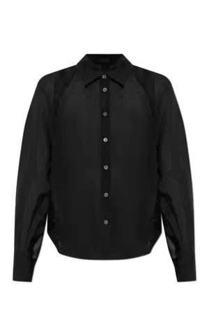 ALLSAINTS Cory Sheer Long Sleeve Shirt - Black