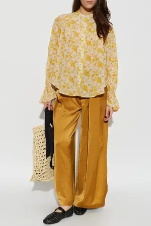 ALLSAINTS Kara' Floral Print Sheer Long Sleeve Shirt