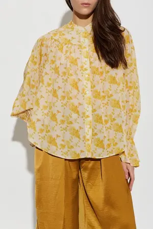 ALLSAINTS Kara' Floral Print Sheer Long Sleeve Shirt