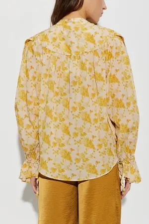 ALLSAINTS Kara' Floral Print Sheer Long Sleeve Shirt