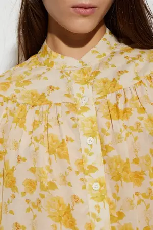 ALLSAINTS Kara' Floral Print Sheer Long Sleeve Shirt